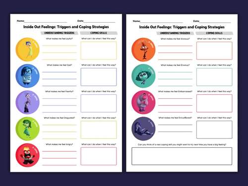 Inside Out 2 Feelings: Triggers and Coping Strategies Worksheet | TPT