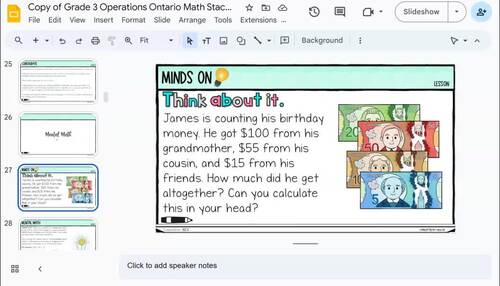 Grade 3 Operations Ontario Math Digital Slides | Worksheets | Assessments