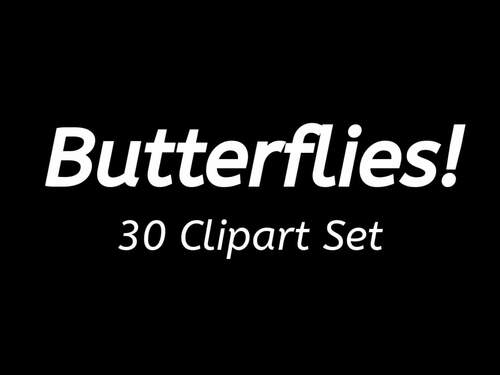 Butterflies Clip Art Set 30 Colorful Species {Clipart for Teachers}