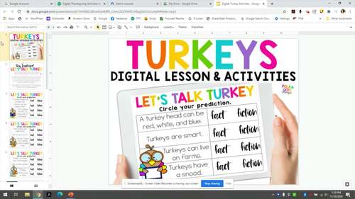 Turkey Activities for Thanksgiving for PowerPoint & Google Slides (TM)