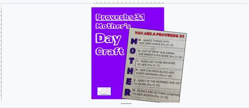 A Proverbs 31 Mother's Day Craft (digital download) | TPT