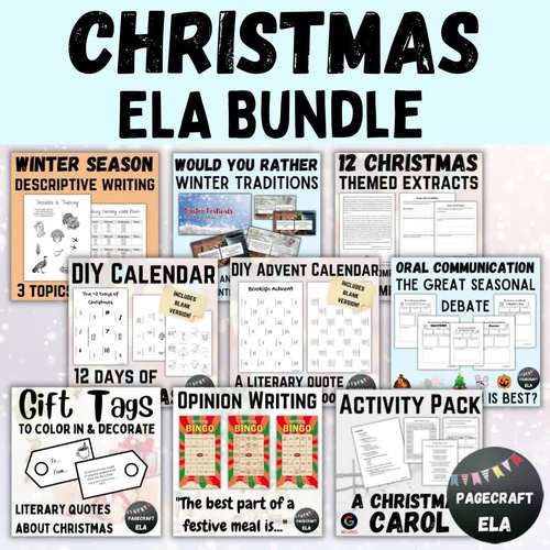 Christmas ELA BUNDLE - Celebration Activities and Tasks by Pagecraft ELA