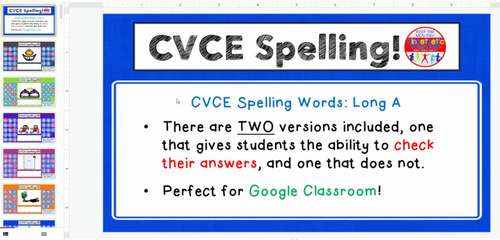 CVCE Magic Silent E Spelling Drag and Drop Google Classroom BUNDLE