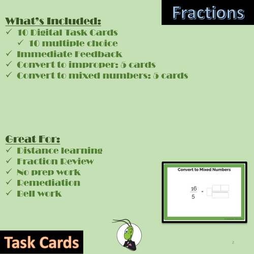 Converting Fractions Mixed Numbers and Improper Fraction Boom Digital ...