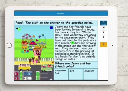 Reading Comprehension & Identifying Details: Amusement Park AUDIO (Boom ...