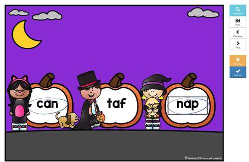 Real or Nonsense Words Bundle {CVC Words Halloween Edition} Boom Cards™