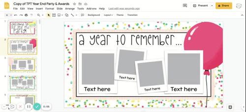 Year End Party & Student Awards - GOOGLE SLIDES & Powerpoint - Distance ...