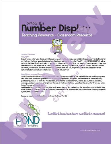 Math Posters Display for Numbers 1 to 20 by From the Pond | TPT