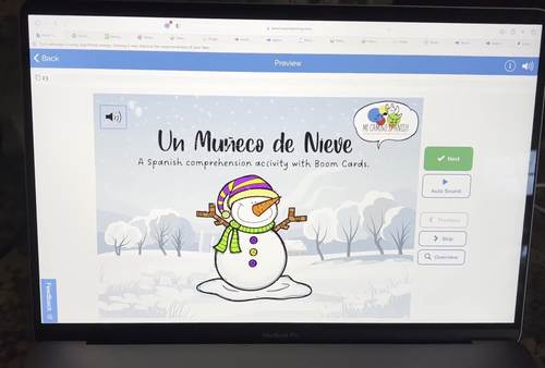 Un Muñeco de Nieve (Spanish Short Story Comprehension Boom Cards with ...