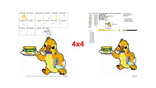 Happy Reuben Experiment 625 eating giant sandwich embroidery designs ...