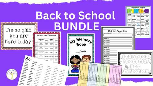 Math ELA Back to School Activity BUNDLE for Upper Elementary | TPT