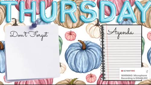 October Agenda Slides by Teacher Marking in 5th | TPT