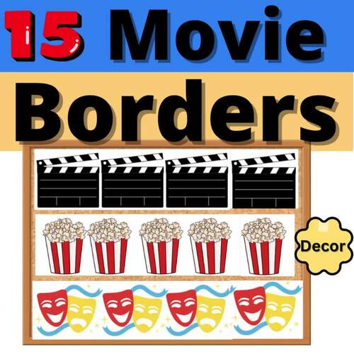 Bulletin Board Movie Border Decor Classroom Printable Resource by ...