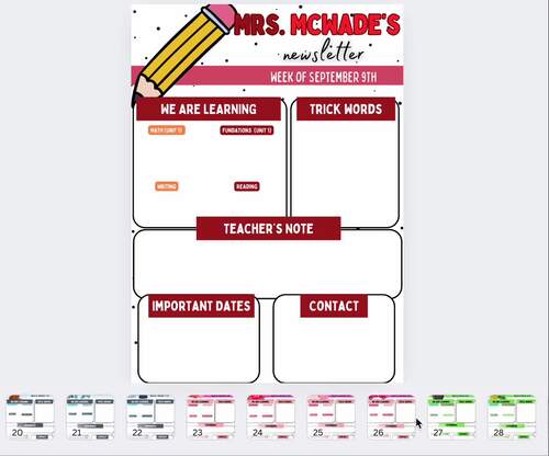 Themed Newsletters (12 months) by teachingin2nd | TPT