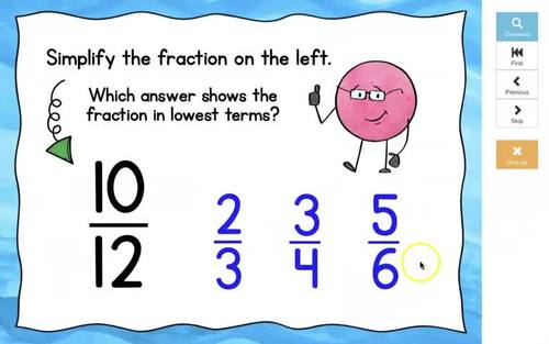 Simplifying Fractions Level 1 Boom Cards (Self-Grading with Audio Support)