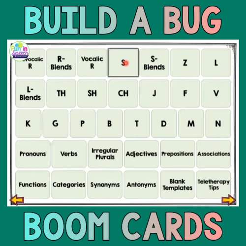 Build a Bug Boom Cards for Speech Therapy by Fun in Speech | TpT