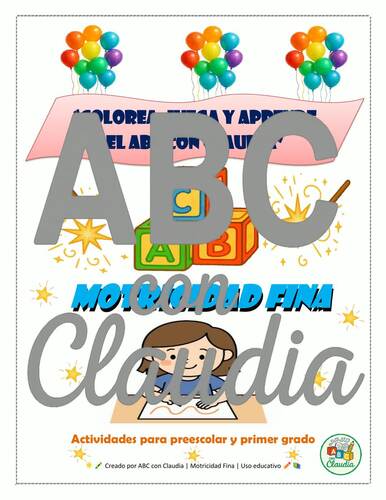 Motricidad Fina: Hojas de Trabajo en Español by ABC con Claudia