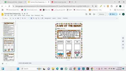 Summer Story Sequencing | End of Year Retell Activities with Google Slides