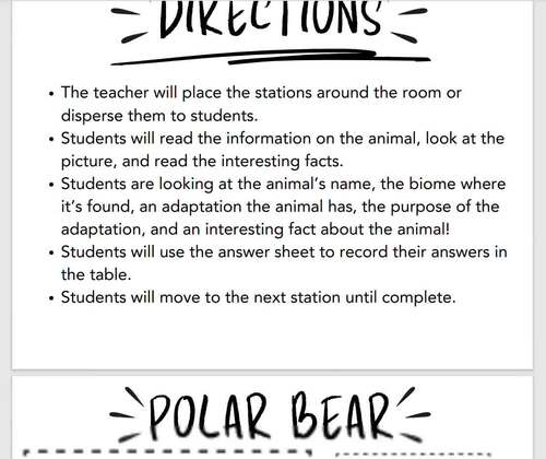 Animal Adaptations Gallery Walk | Interactive Reading Activity | TPT