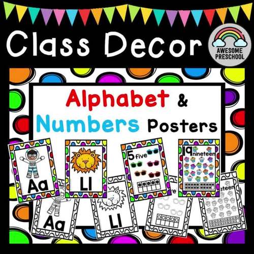 Alphabet and Number Posters - Back to school by Awesome Preschool