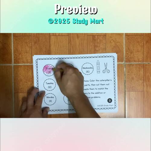 Morning Work Math Activity – Add & Subtract to 20 with Days of the Week
