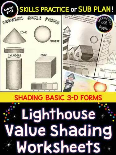 Value Shading Worksheets! Middle School & High School 2-D Art! 1 Hour ...