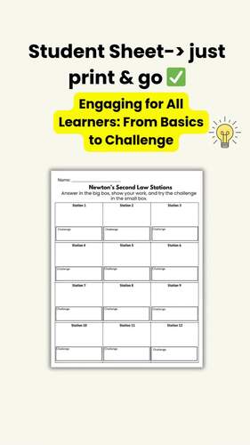 Newton's Second Law Stations, Maze & Digital Self- Checking Activity ...