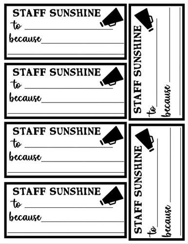 Staff Sunshine/ Staff Shoutout, School Morale/ Sunshine Committee ...