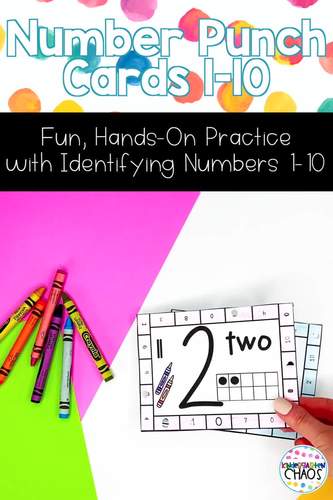 Number Punch Cards 0-10 Number Identification Fine Motor Practice