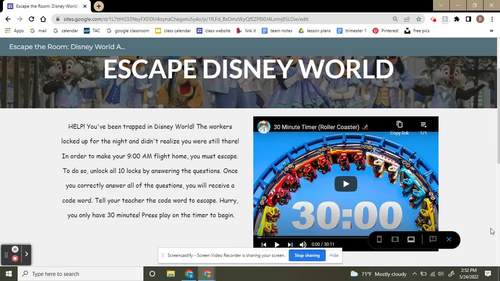 360 Degree Escape the Room: Disney World Addition and Subtraction