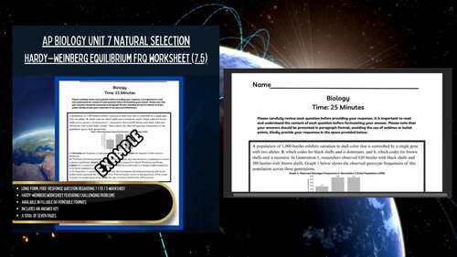 AP Biology UNIT 7 Natural Selection 7.5 Hardy-Weinberg Equilibrium FRQ ...