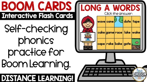 Boom Cards Digital Phonics Activity | CVCE Long A Words Hidden Picture