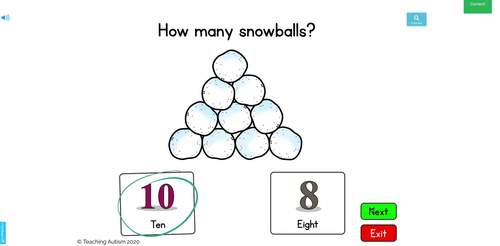 Counting to 10 Winter Boom Cards | Math Boom Cards by Teaching Autism