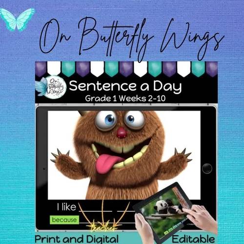 Sentence Writing Grade 1 Weeks 2 to 10 by On Butterfly Wings | TPT
