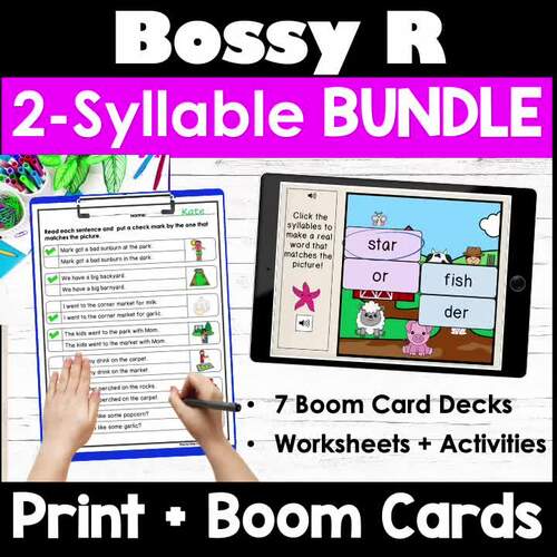 R Controlled Vowels Bossy R Two Syllable Words | Orton Gillingham ...