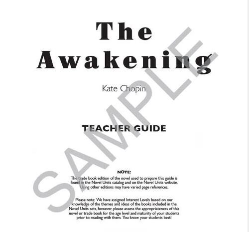 The Awakening Novel Units® Teacher Guide Novel Study | TPT