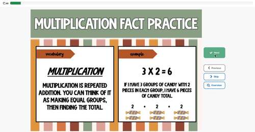 Multiplication Fact Practice Boom Cards // 5s Multiplication Facts