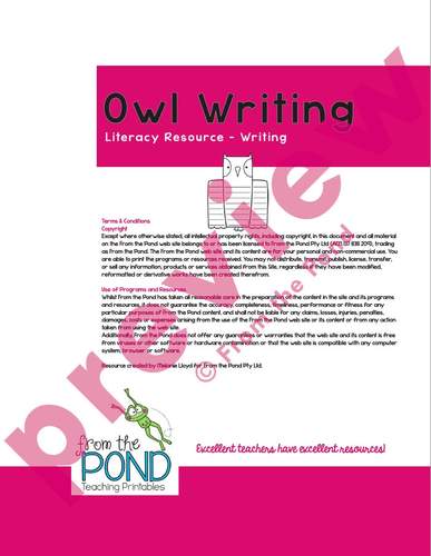 Owl Informational Writing and Display by From the Pond | TPT