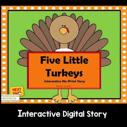 Five Little Turkeys Story Thanksgiving Preschool Speech Therapy Activities