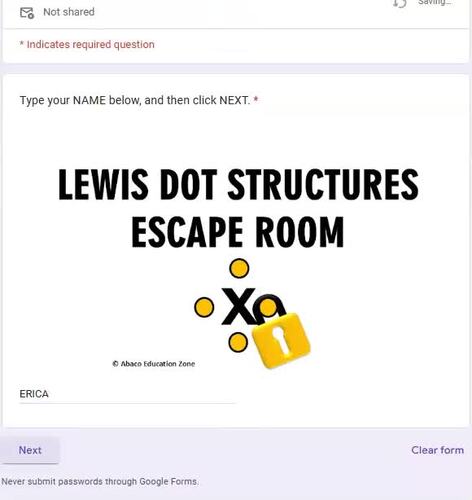 Lewis Dot Structures Escape Room | A Chemical Bonding Activity | TPT