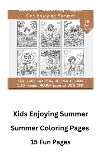 Kids Enjoying Summer | Printable Coloring Pages for Kids to Spark ...