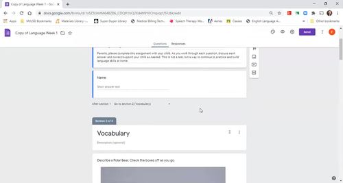 Google Forms January Language Homework by TouchofTechSLP | TPT