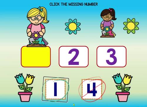 Spring Math Boom Cards Number Order 1 to 10 - Flowers by Hajar Tots