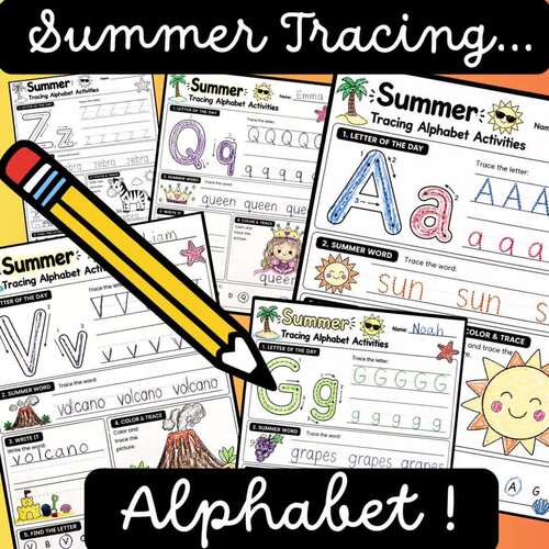 Summer Tracing Alphabet Worksheets | Alphabet Activities Tracing ...