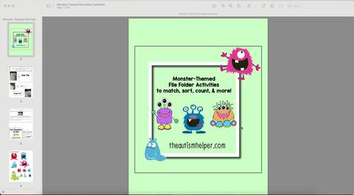 Monster Themed File Folder Activities by The Autism Helper | TPT