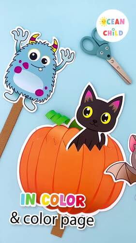 Pumpkin Poppers Printable Craft Halloween Activity DIY Spooky Classroom ...
