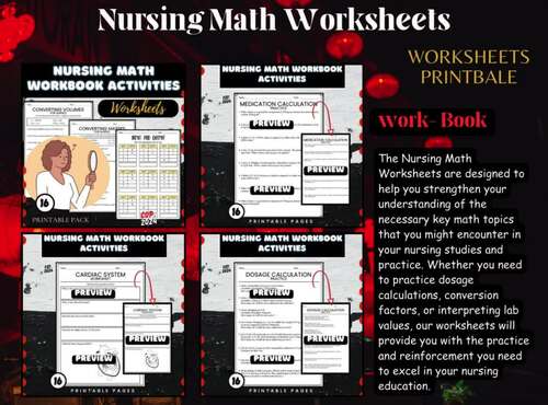 Nursing Math Worksheets by English For Kids ABC | TPT