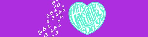 Valentine's Day Google Classroom Header | Animated, Purple & Teal