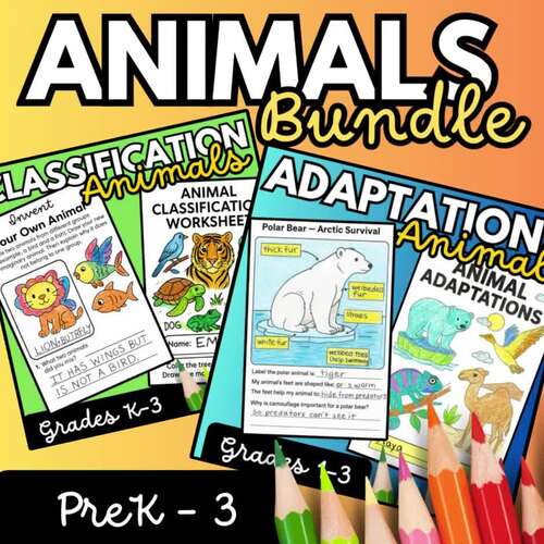 Animal Adaptations & Classification Worksheets Bundle | Science ...