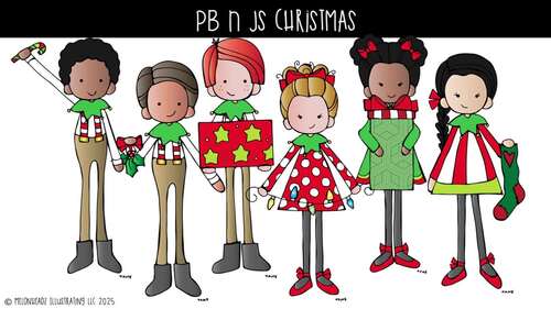 PB n Js clip art, Christmas clip art Mini by Melonheadz Clipart | TPT